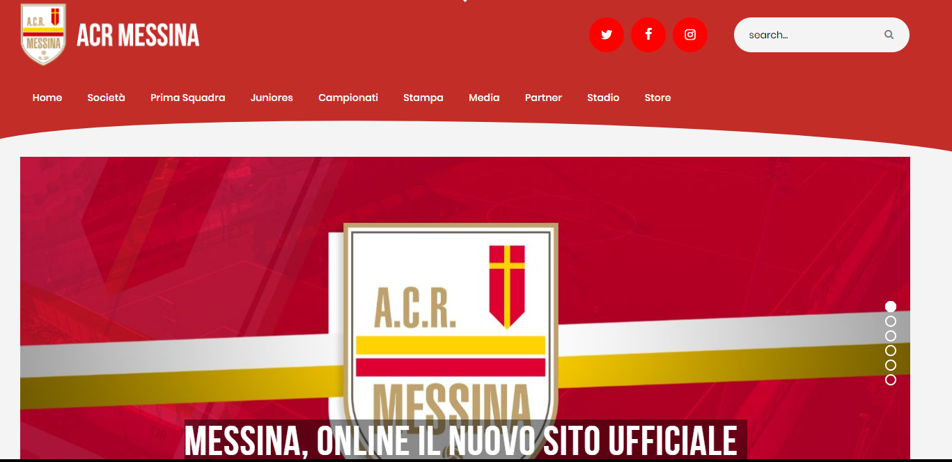 Nuovo sito web per l'Acr Messina - SportMe NEWS